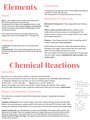 Elements and Chemical Reactions Summary - DocMerit