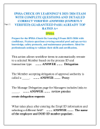 IPSSA CHECK ON LEARNING? S 2025/2026 EXAM WITH QUESTION AND ANSWER ...