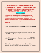 AAMI 2025/2026 COMPREHENSIVE REVIEW – SCIENCE EXAM QUESTION AND ANSWER ...