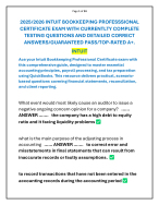 2025/2026 INTUIT BOOKKEEPING PROFESSSIONAL CERTIFICATE EXAM QUESTION ...