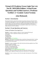 Virtual ATI Predictor Green Light Test A & Test B | Latest 2025/2026 ...