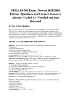 NIMS ICS-200 Final Exam 2025/2026 – Complete Questions with Verified ...