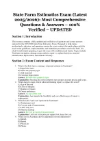 State Farm Estimatics Exam (Latest 2025/2026) | Most Comprehensive ...