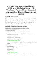 Portage Learning Microbiology BIOD 171 – Module 2 Exam – Questions ...