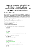 Portage Learning Microbiology BIOD 171 – Module 2 Exam – Questions ...