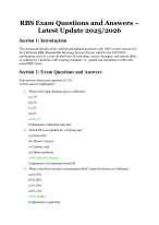RBS Exam Questions and Answers – Latest Update 2025/2026 – Verified and ...
