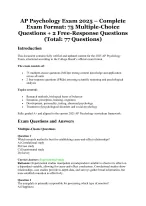 AP Psychology Exam 2025 – Complete Exam Format: 75 Multiple-Choice + 2 ...