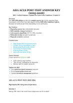 AHA ACLS Post-Test Answer Key (2025–2026) | 100% Verified Solutions ...