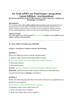 Ivy Tech APHY 101 Final Exam | 2025/2026 Latest Edition | 100 Questions ...