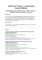ALPP CLC Exam 1 | 2025/2026 Latest Edition | 100 Questions and Verified ...