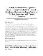 LADWP ELECTRICAL LINE WORKER newest actual 2025/2026 EXAM withcomplete ...