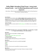 Delta Flight Attendant Final Exam| 2025/2026 Actual Exam–100 Verified ...