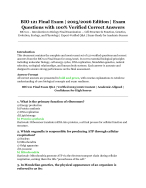Bio 121 Final Exam 2025 2026 Edition Verified Exam Questions With
