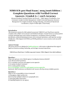 NIMS ICS-400 Final Exam 2025/2026 – Complete Questions with Verified ...