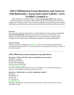 AMCA Phlebotomy Exam Questions and Answers with Rationales | 2025/2026 ...