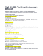NIMS ICS-300: Final Exam Best Answers 2024-2025 - DocMerit