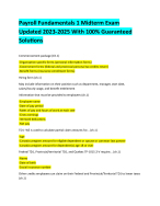 Payroll Fundamentals 1 Midterm Exam Updated 2023-2025 With 100% ...