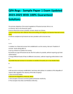 QFA Regs - Sample Paper 1 Exam Updated 2023-2025 With 100% - DocMerit