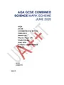 AQA GCSE COMBINED SCIENCE.MARK SCHEME JUNE 2020 - DocMerit