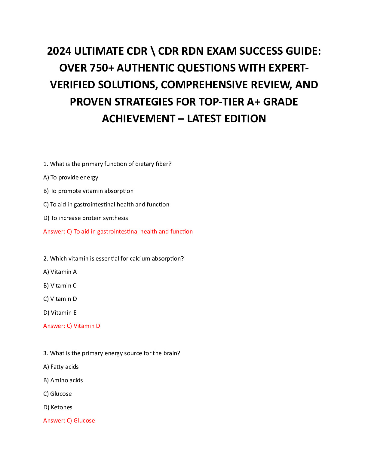 2024 ULTIMATE CDR \ CDR RDN EXAM SUCCESS GUIDE: OVER 750+ AUTHENTIC ...