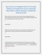 2025 LATEST IRC PLUMBING PRACTICE TEST EXAM. COMPLETE TEST BANK WITH ...