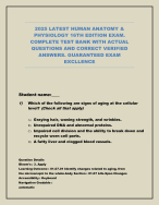 2025 LATEST HUMAN ANATOMY & PHYSIOLOGY 16TH EDITION EXAM. COMPLETE TEST ...