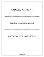 Kaplan Nursing - Reading Comprehension 2 - Entrance Exam Review ...