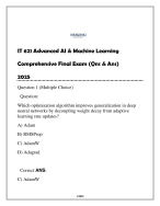 IT 621 Advanced AI & Machine Learning Comprehensive Final Exam 2025 ...
