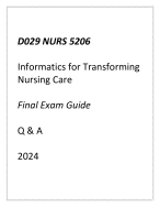 WGU D029) NURS 5206 Informatics for Transforming Nursing Care Final ...