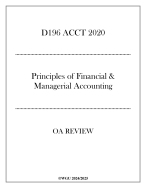 (WGU D196) ACCT 2020 PRINCIPLES OF FINANCIAL & MANAGERIAL ACCOUNTING ...