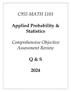(WGU C955) MATH 1101 Applied Probability & Statistics Comprehensive OA ...
