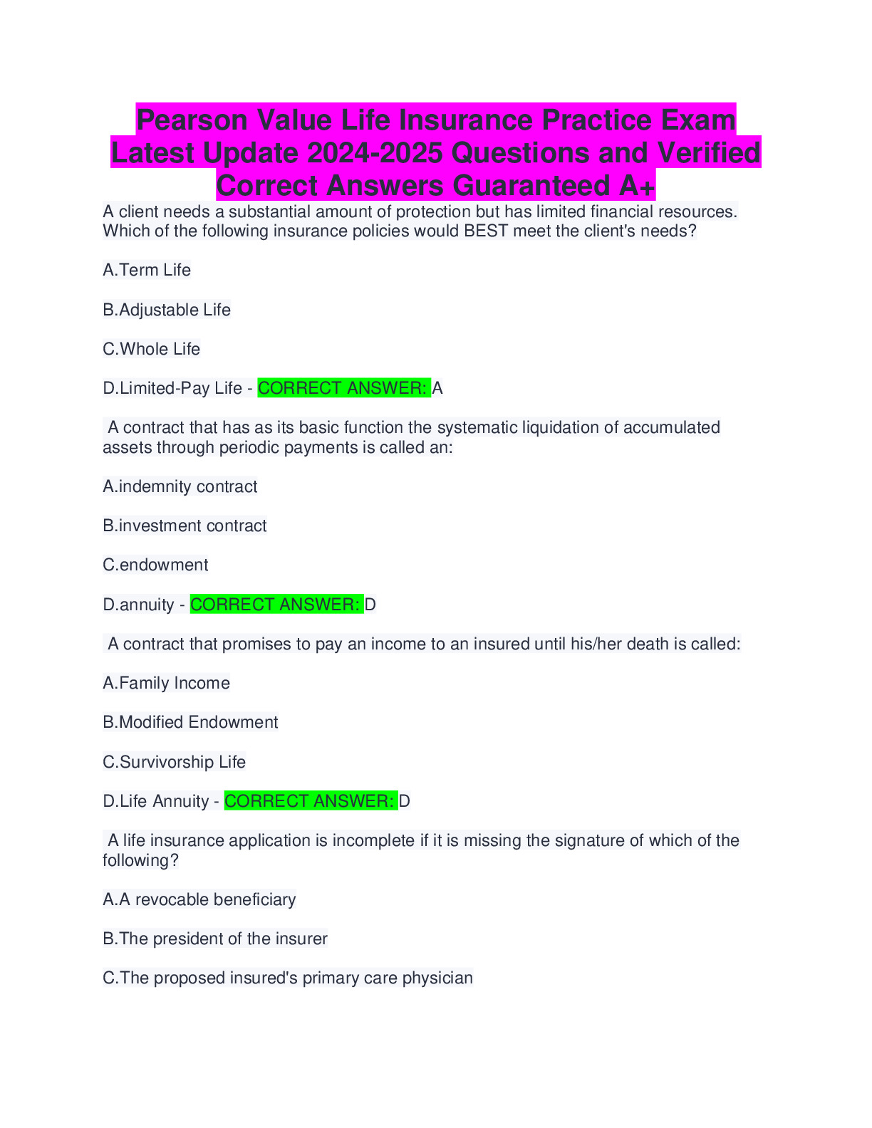 Pearson VUE Practice Prep-Texas State Exam Simulator - Life and Health ...