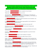 CLEP American Government Practice Test Latest Update 2024-2025 Exam 500 ...
