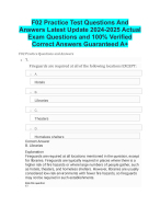 FIRE SAFETY KNOWLEDGE F02 FIREGUARD PRACTICE TEST LATEST UPDATE 2024 ...