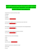 HACCP Certification Practice Questions Latest Update 2024-2025 Actual ...