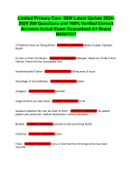 Limited Primary Care : 68W- Complete Questions and Answers - DocMerit