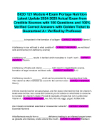 BIOD 121 Module 4 Exam Portage Nutrition Latest Update 2024-2025 Actual ...