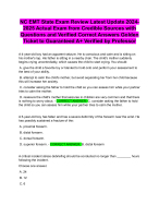 NC EMT STATE ACTUAL EXAM 370 COMPLETE QUESTIONS AND VERIFIED ANSWERS ...