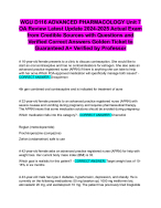 WGU D116 ADVANCED PHARMACOLOGY Unit 1-8 OA Review Latest Update 2024 ...