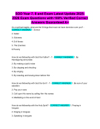 SOD YEAR 7, 8 AND EXAM 100% VERIFIED ANSWERS 2024/2025 CORRECT STUDY ...