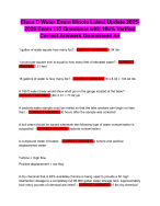 Class D Water Operator License Exam TCEQ,2025-2026 - DocMerit