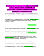 Relativity Review Management Specialist (2025) LATEST UPDATE 2025-2026 ...