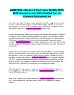 WGU D684 INTRODUCTION TO COMPUTER SCIENCE FINAL EXAM 2025/2026 AND ...