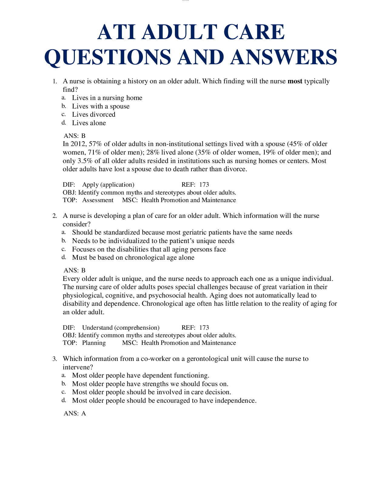 ATI Adult Med-Surg Retake 1 Flashcards(New, 2023)(VERIFIED) - DocMerit