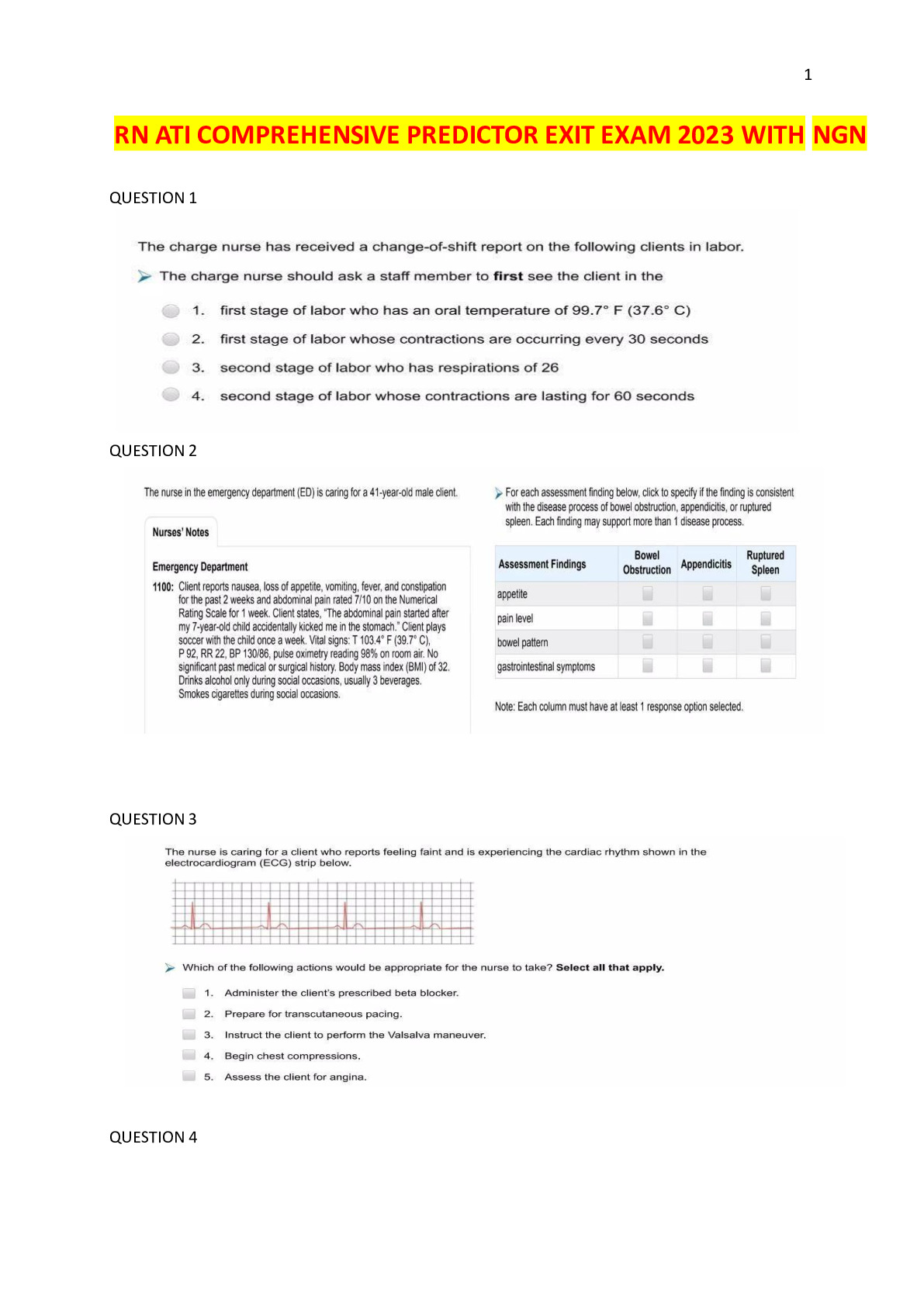 ATI RN COMPREHENSIVE ASSESSMENT EXAM RETAKE 2023(180questions) & RN ATI ... ATI RN COMPREHENSIVE ASSESSMENT EXAM RETAKE 2023(180questions) & RN ATI ...