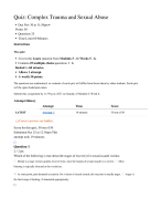 TRMA 810 Quiz 3: Complex Trauma and Sexual Abuse | Score 50/50 ...