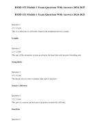 BIOD 152 Module 1 Exam Questions With Answers 2024-2025 - DocMerit