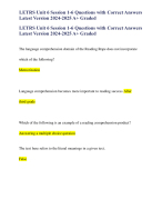 LETRS Unit 6 Session 1-6 Questions with Correct Answers Latest Version ...