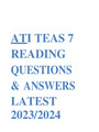 ATI TEAS 7 ENGLISH & LANGUAGE USAGE 100+ QUESTIONS AND 100% CORRECT ANSWERS 2023-2024 - DocMerit