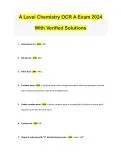 A Level Chemistry OCR A Exam 2024 With Verified Solutions - DocMerit